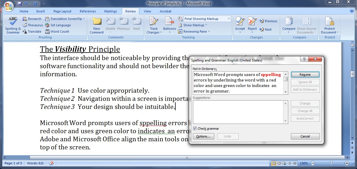Kirart: User Interface Principles of Design