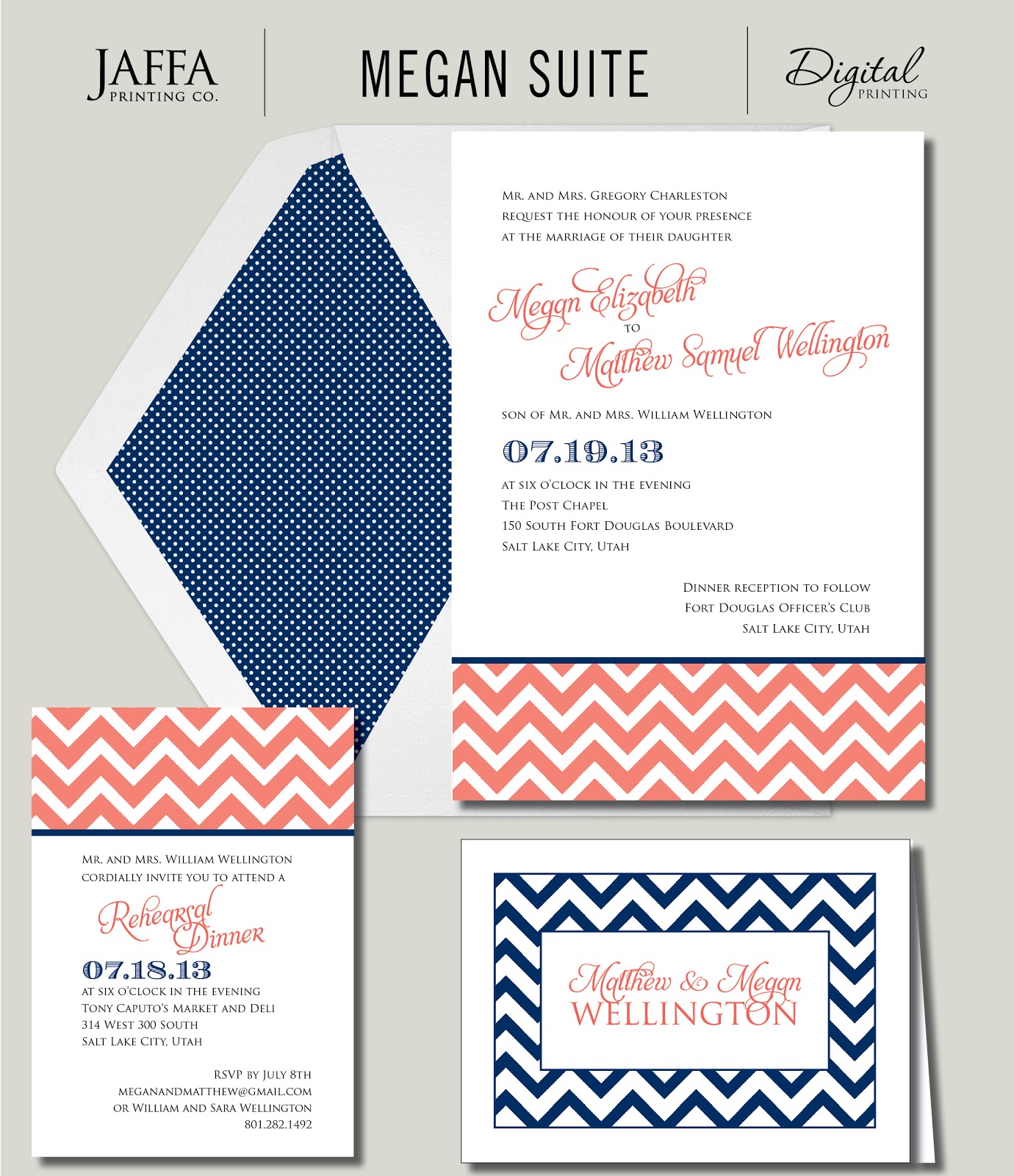 Wedding Invitation Blog: Megan Chevron Invitation