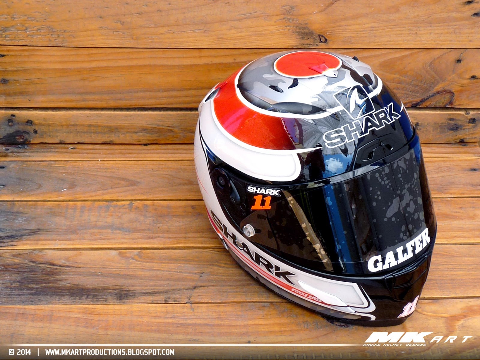 Racing Helmets Garage: Shark Race-R Pro A.Arenas 2014 by MK Art Productions