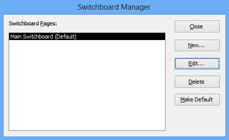 Ms Access Switchboard Manager