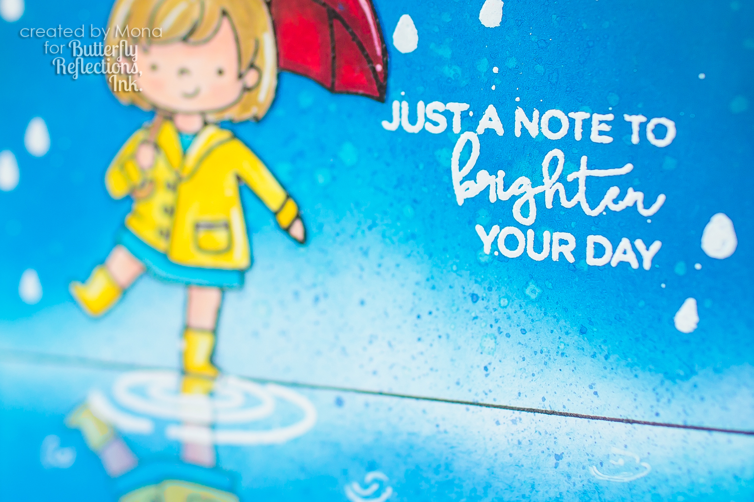 Summer rain card with Hello Bluebird Rainy Day Stamp Set