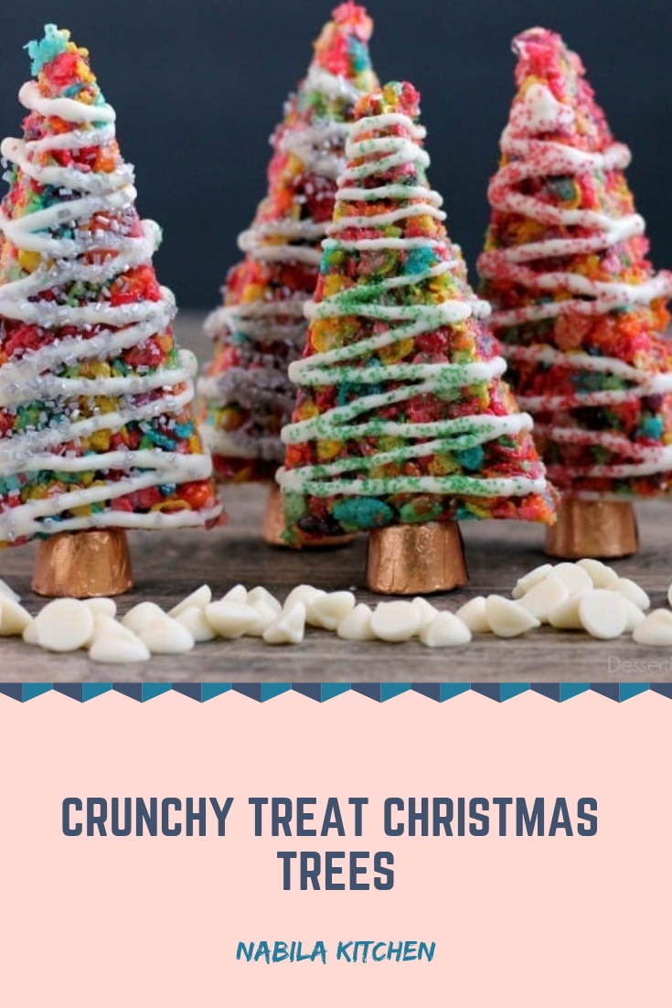 Crunchy Treat Christmas Trees #christmas #snack - Nabila Kitchen