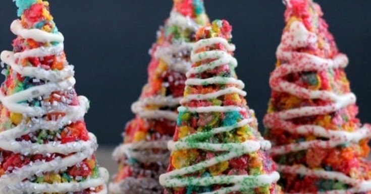 Crunchy Treat Christmas Trees #christmas #snack - Nabila Kitchen