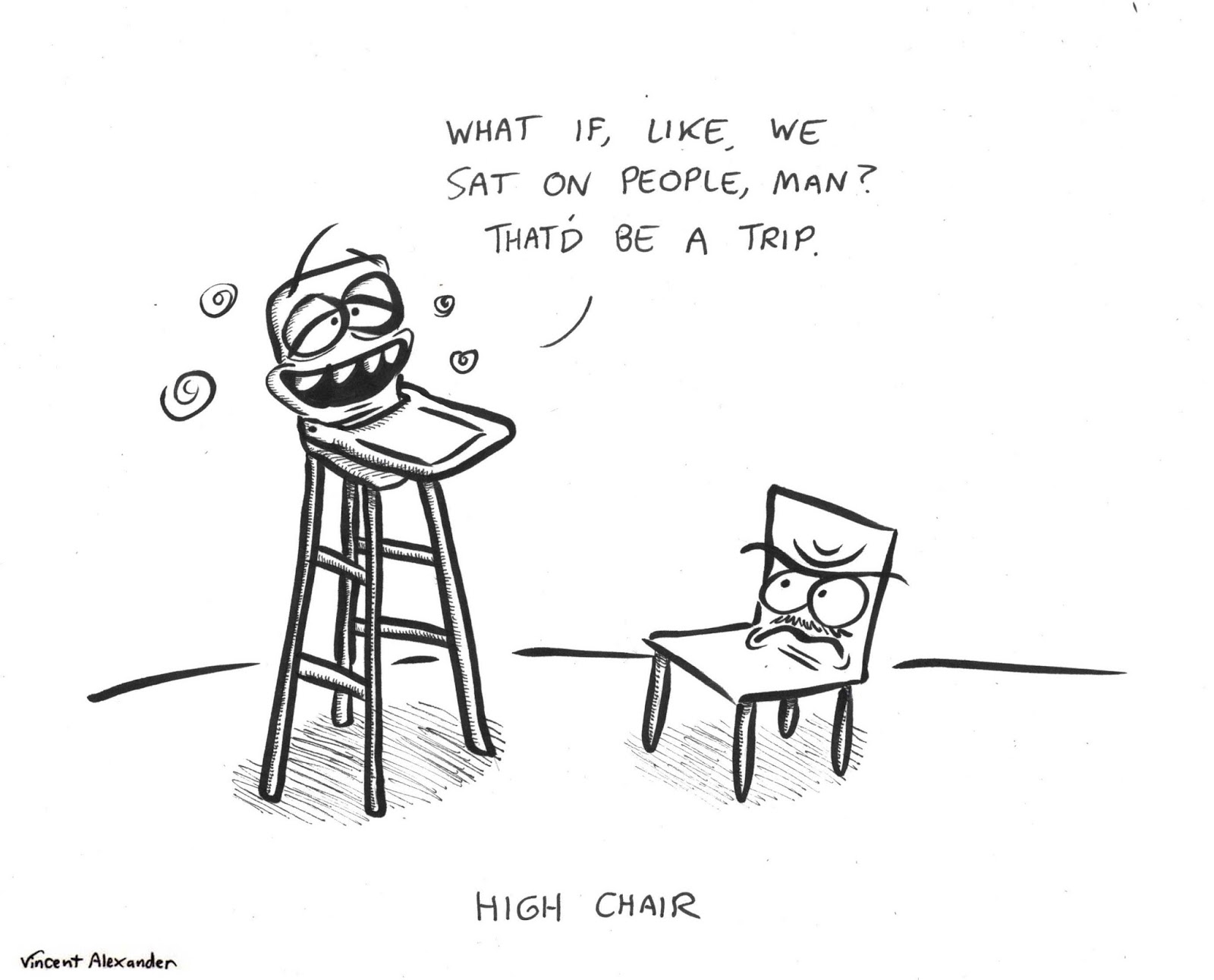 Vincent Alexander Cartoons: High Chair