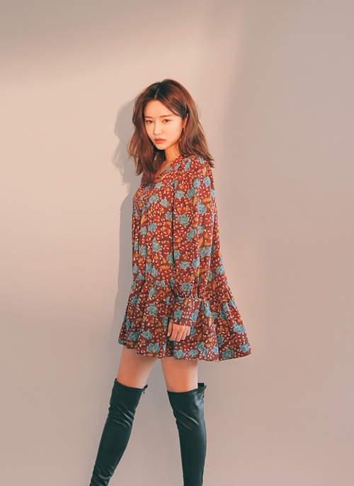 [Stylenanda] Vintage Floral Mini Dress | KSTYLICK - Latest Korean ...