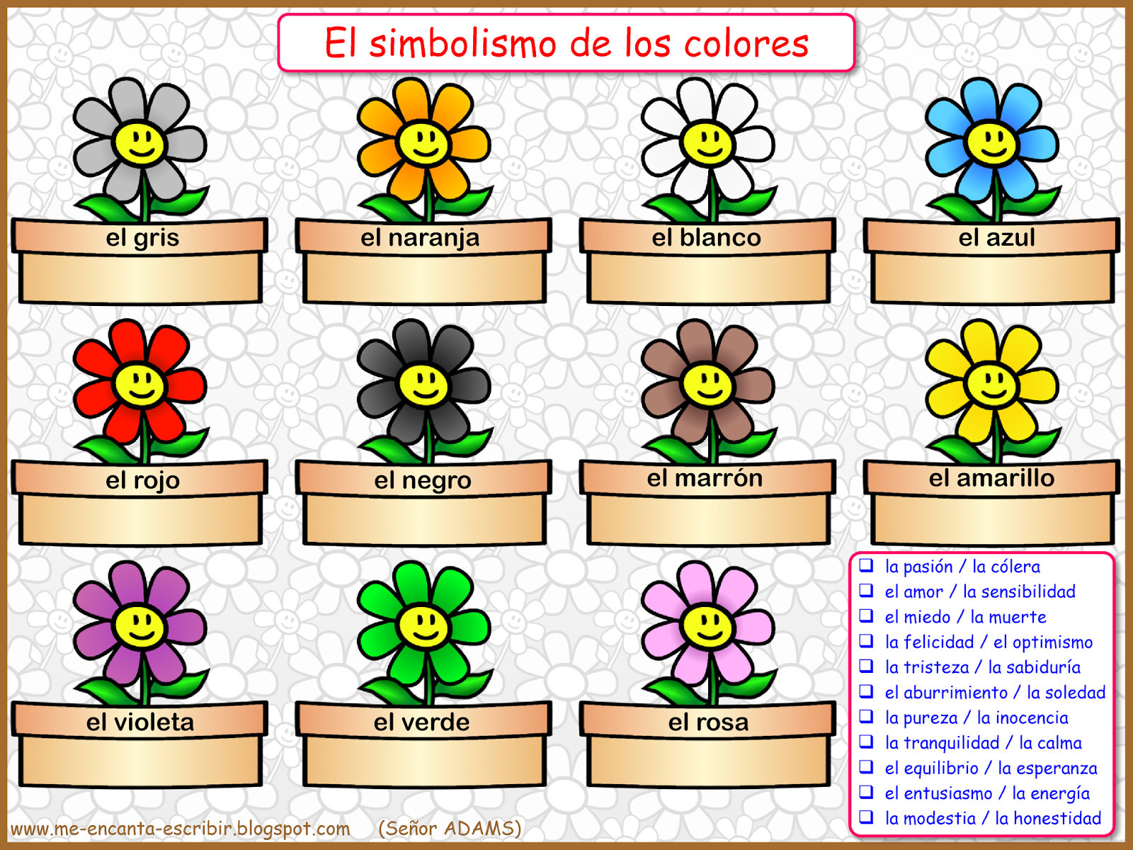 Me encanta escribir en español: El simbolismo de los colores.
