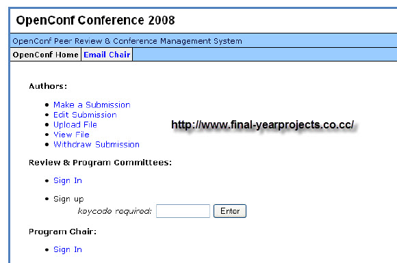 Conference Management System Web Based Project - Free Final Year Project's