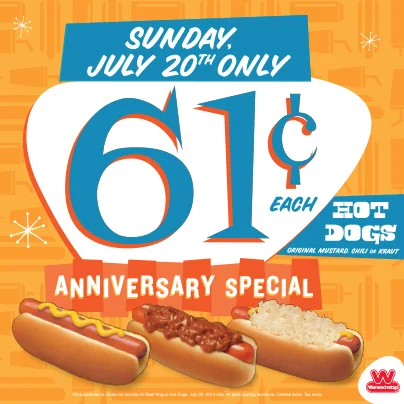 News: Wienerschnitzel - 61-Cent Hot Dogs on July 20, 2014 | Brand ...
