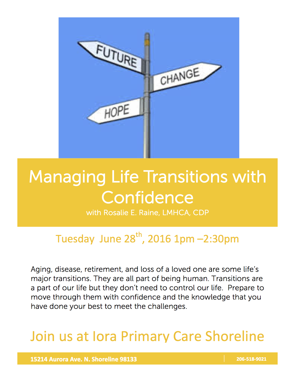 Shoreline Area News: Managing Life Transitions with Confidence