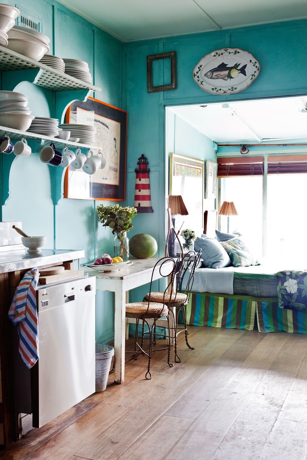 A colorful boathouse escape on the foreshore of Sydney's Pittwater