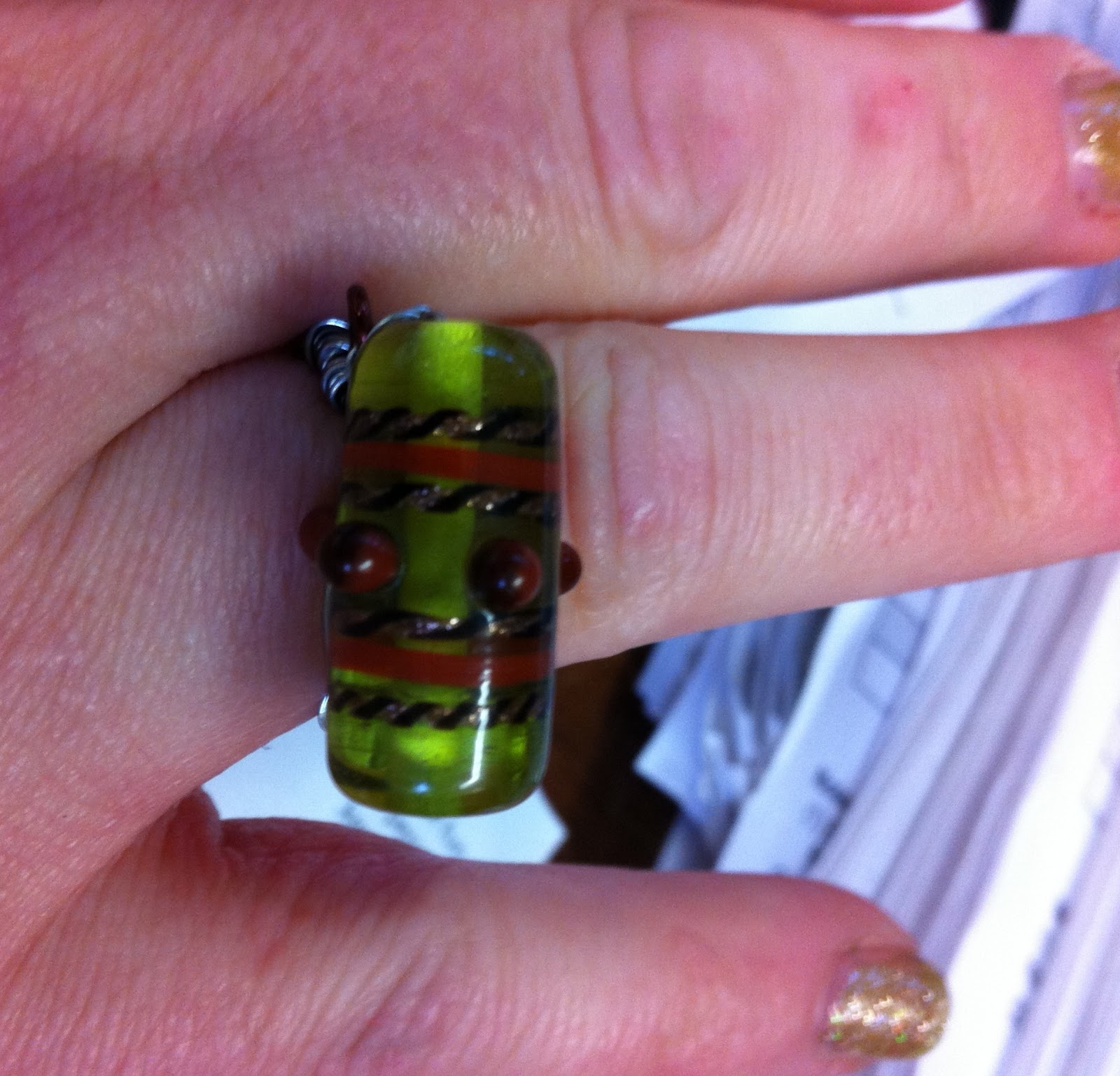 Quickie DIY: Wrapped Glass Bead Ring