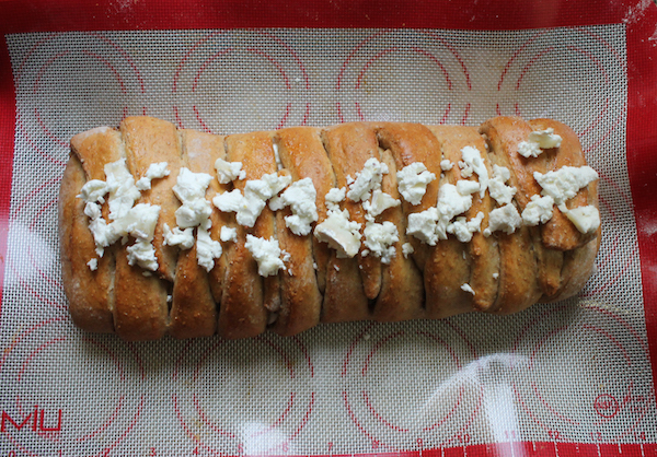 Food Lust People Love: Caramelized Garlic Chèvre Stuffed Bread #BreadBakers