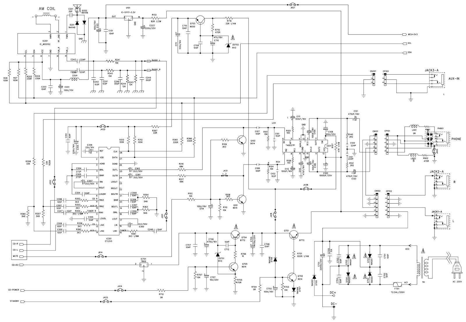 Schematic Diagrams: Britania micro system BS370 schematic