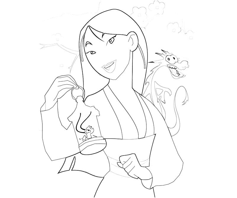 Mulan Dragon Coloring Page Coloring Pages