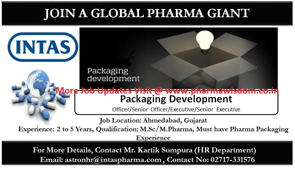 INTAS PHARMA - Urgent Openings in Formulation Development / Regulatory ...
