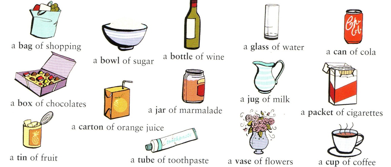 My English Corner for 2nd ESO: Containers