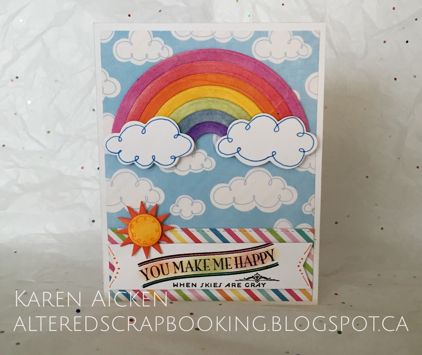 Altered Scrapbooking: You Make Me Happy Rainbow Card