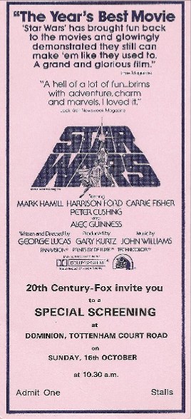 theswca blog: Star Wars at the Movies: Preview Tickets