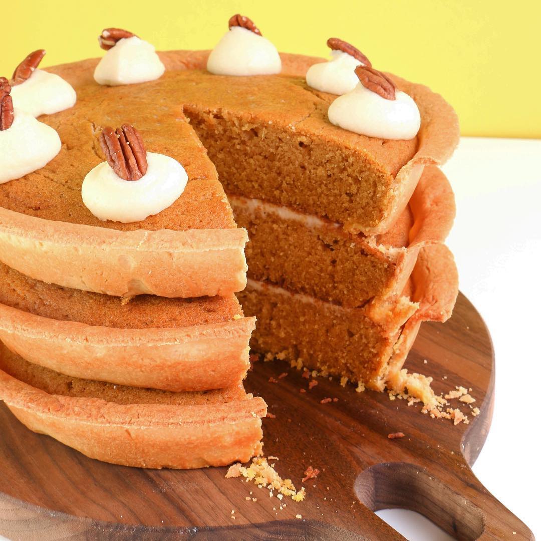 A special 3-layer Pumpkin Cake Pie for Thanksgiving (how-to video ...