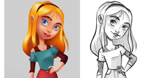 Learning drawing principles: girl