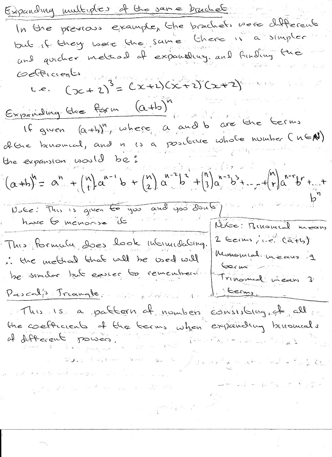 A Level Maths Notes: Binomial Expansion - Expanding multiples of the ...