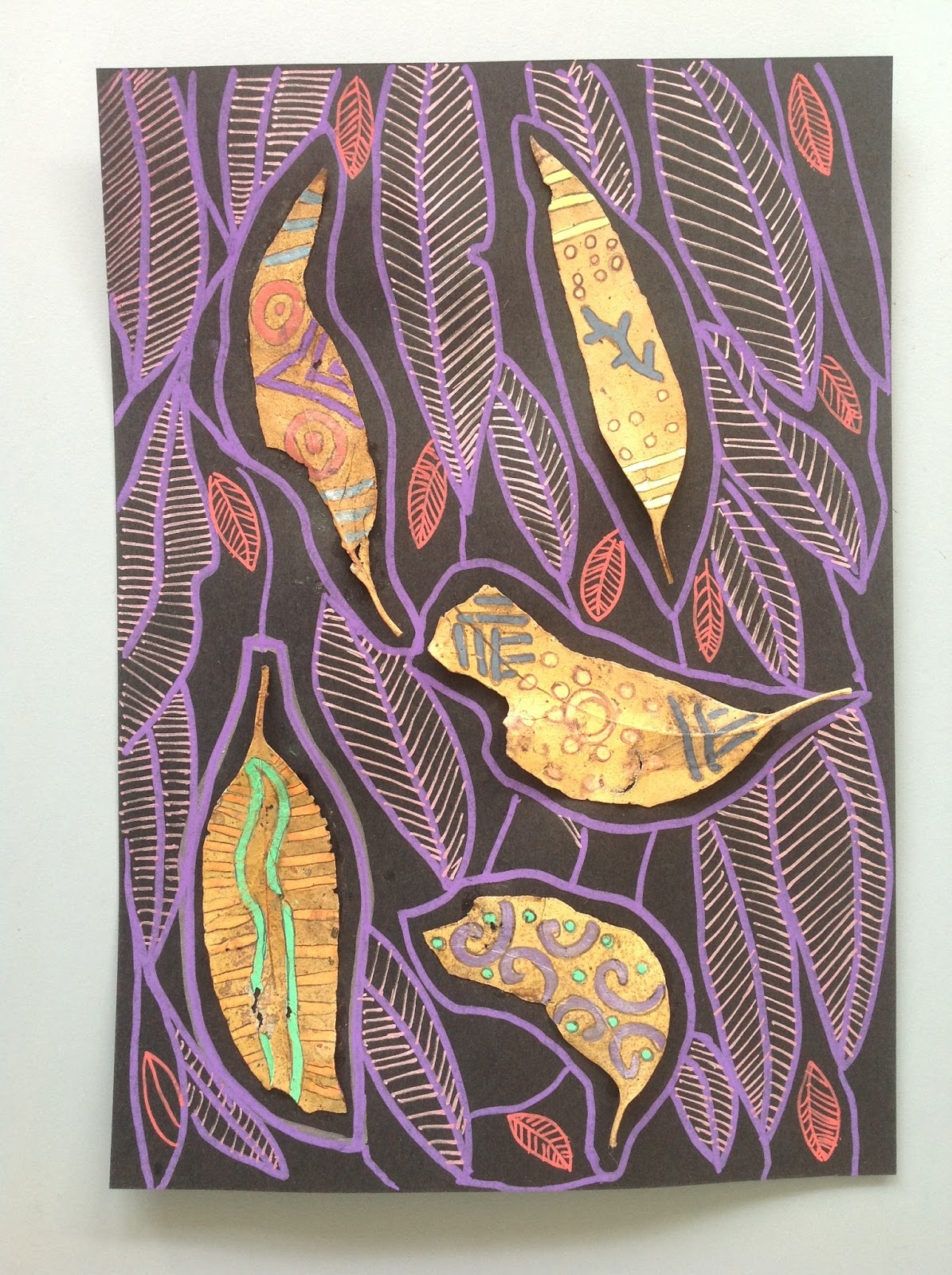 Aboriginal Gum Leaf Artwork - Student Artworks