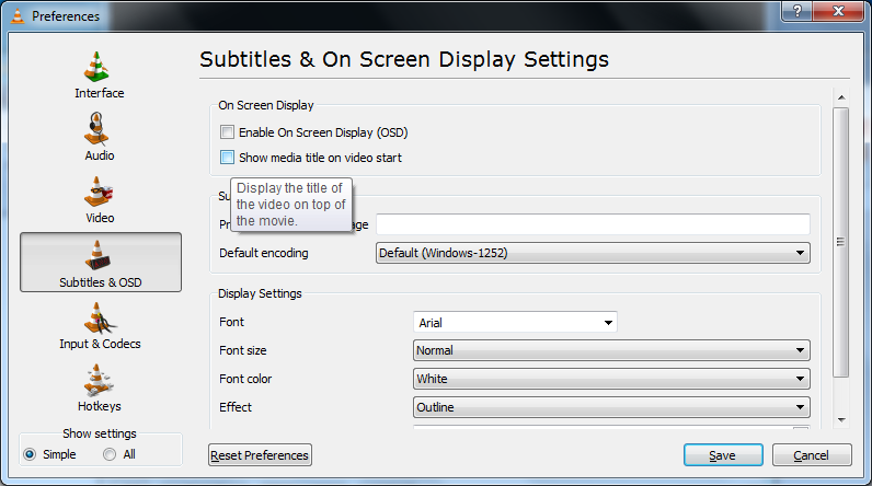 Hide media title on start in vlc player ~ VLC Media Player Secrets