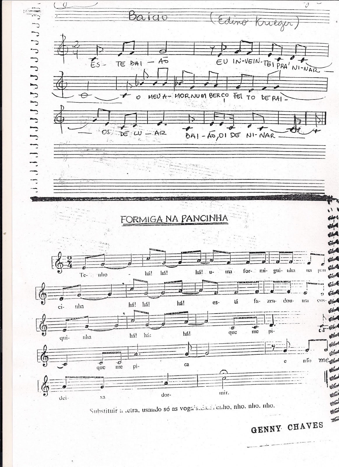 Educação Musical: Musicalizando: Canto coral (O cão/ Formiguinha/ Mané ...