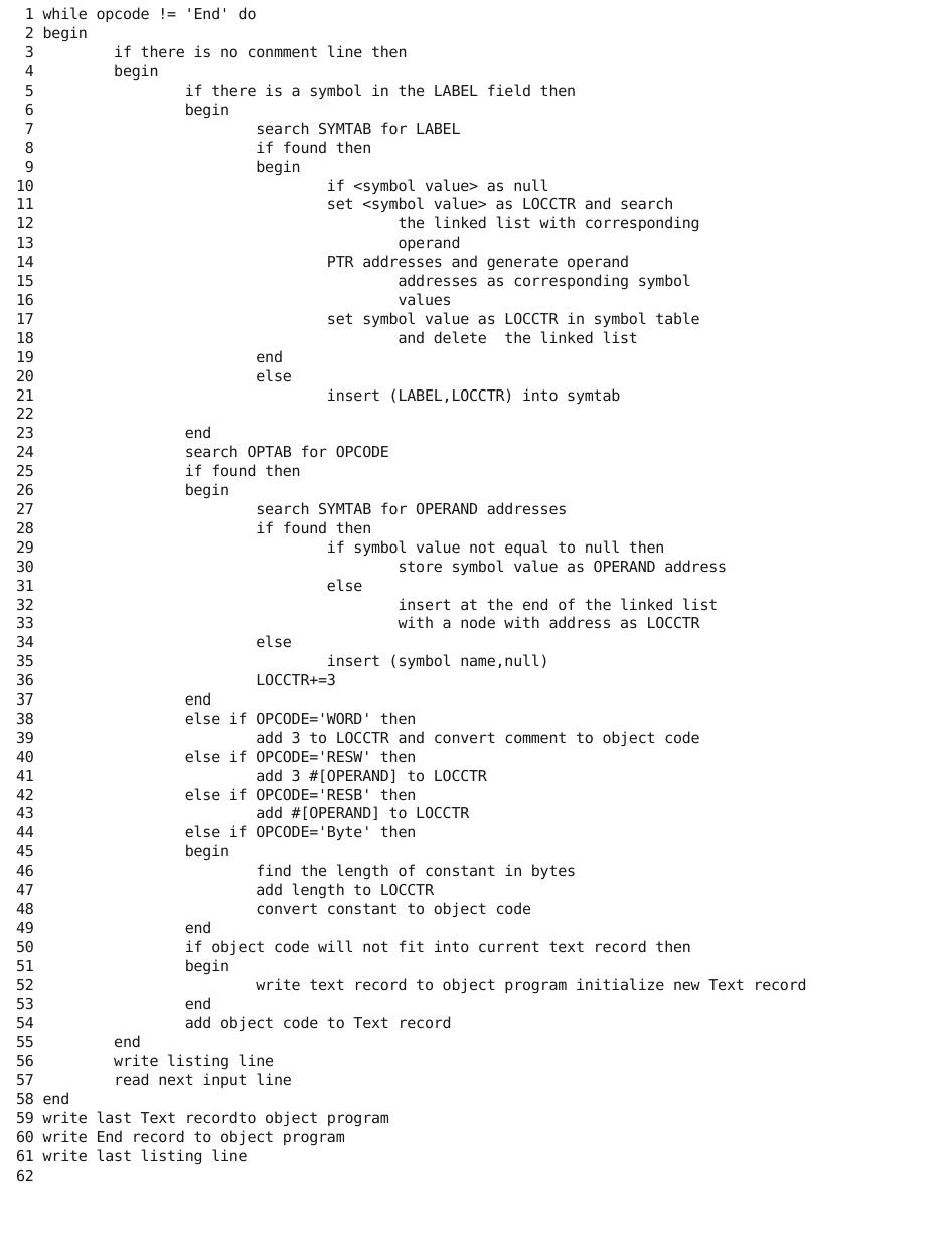 Abhiz Web Log Sic Single Pass Assembler Algorithm
