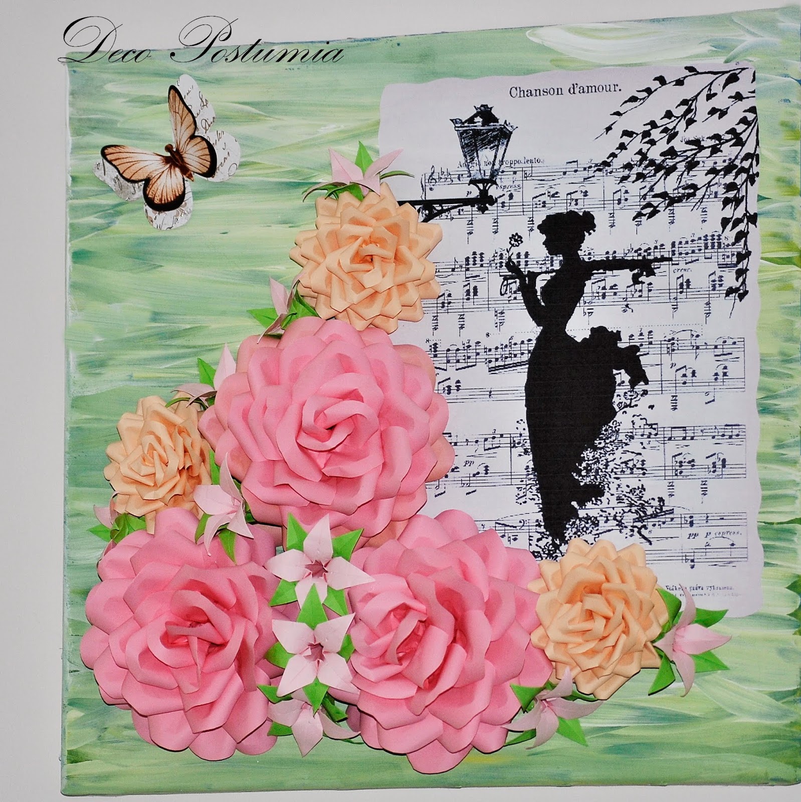 Deco Postumia - flori permanente din hartie: Tablou romantic