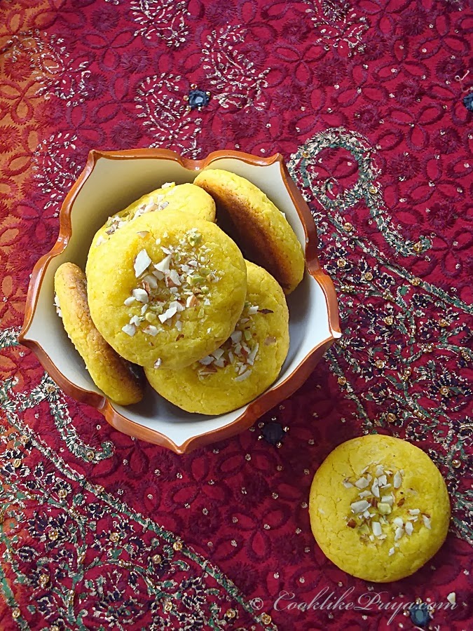 Cook like Priya: Kesar Nan Khatai Cookies | Flavored Nan Khatai Biscuit