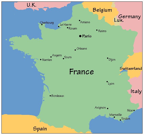 Mapa de Francia Ciudade