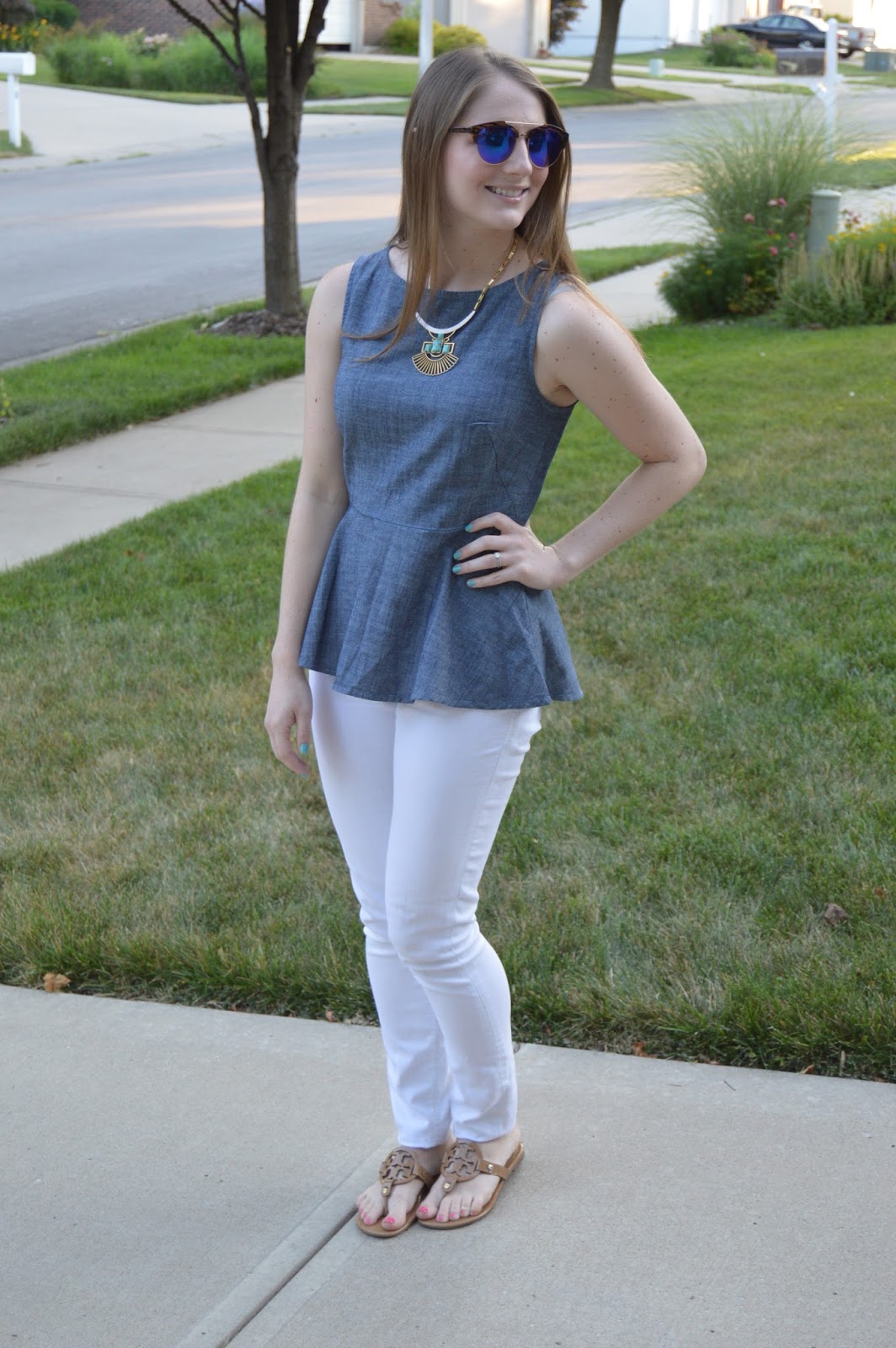 A Memory Of Us: chambray peplum top | A Kansas City Fashion Blog