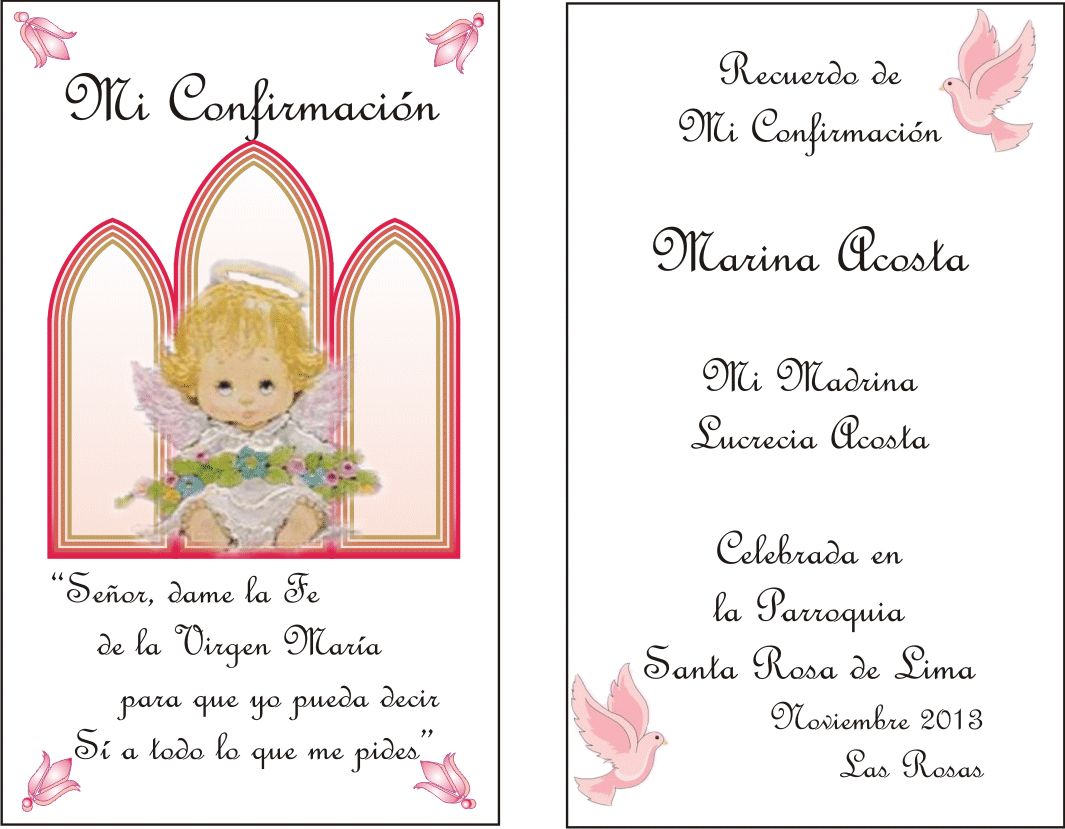 Mundo Grafía: TARJETAS DE CONFIRMACION - VARIOS MODELOS