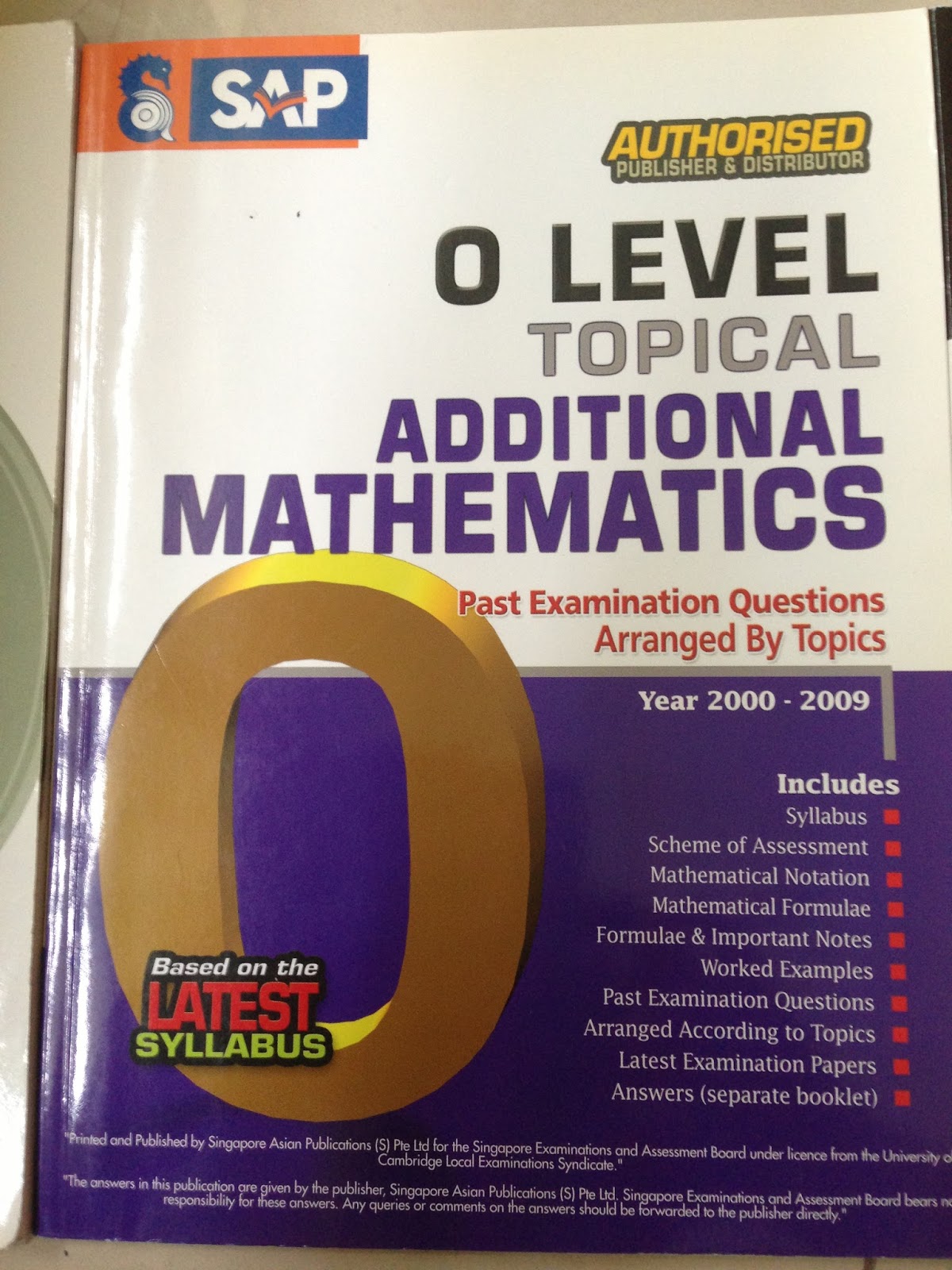 Selling PSLE/ O'level Books: Additional Mathematics Text/Assessments Books