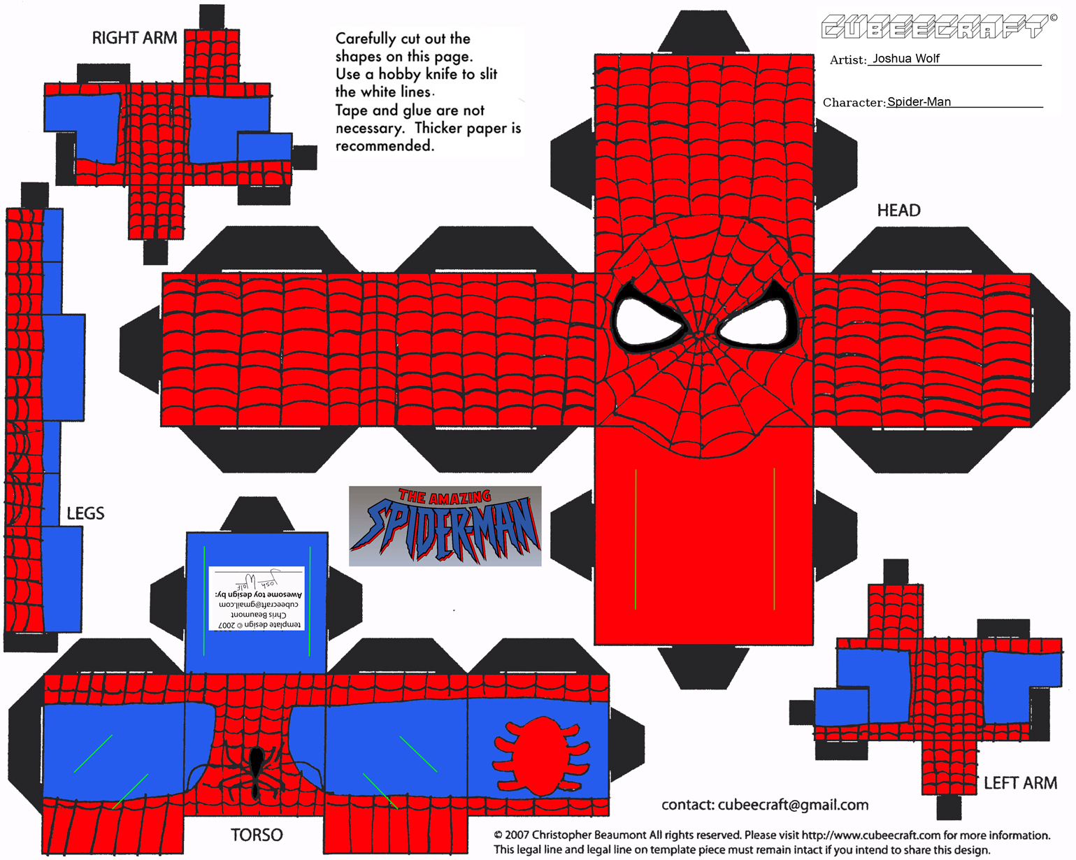 I Giochi di Carta - papercraft - papertoy: Spiderman / Uomo Ragno Paper toy
