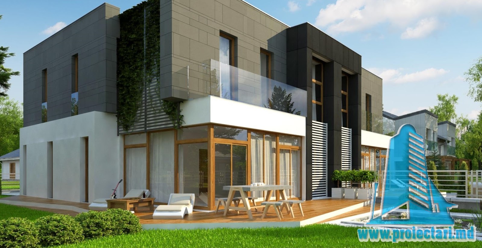 Proiecte de case: Proiect de casa de tip duplex cu doua etaje, garaj ...