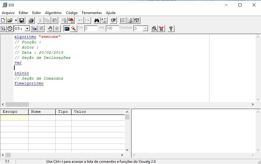 Universe Tutorial | Tutoriais, Downloads e Curiosidades: VISUALG #1 ...