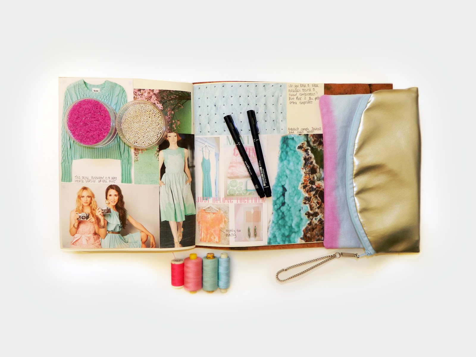 Life In Fashion: Mint Pink Sketchbook Pages