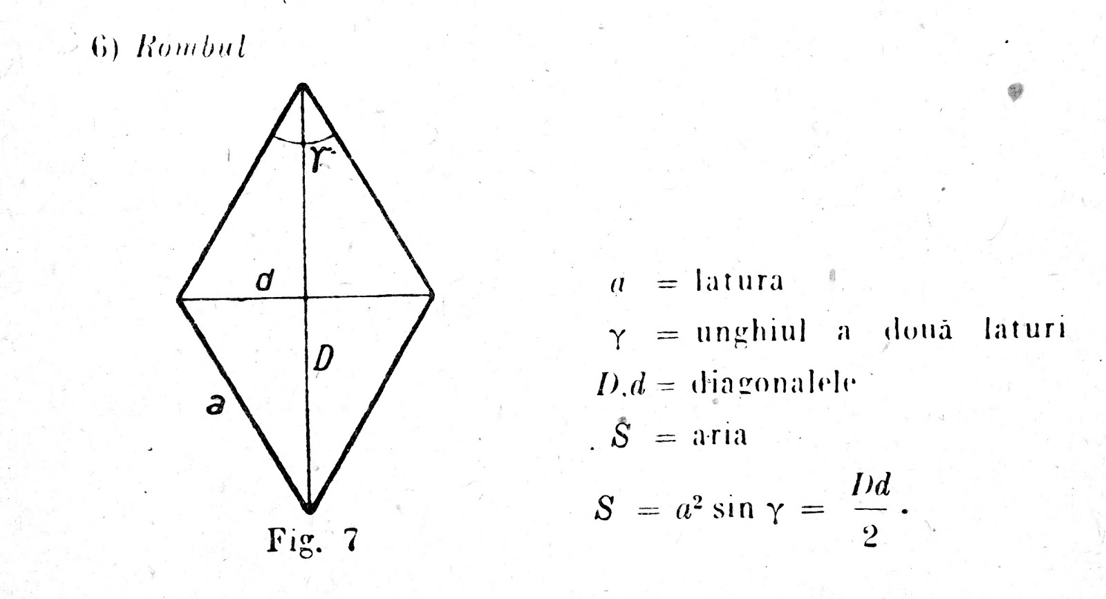 tabele matematice uzuale online: Geometria, rombul