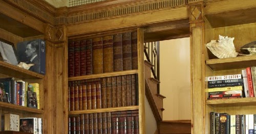 Content in a Cottage: Secret Door in a Paneled Library