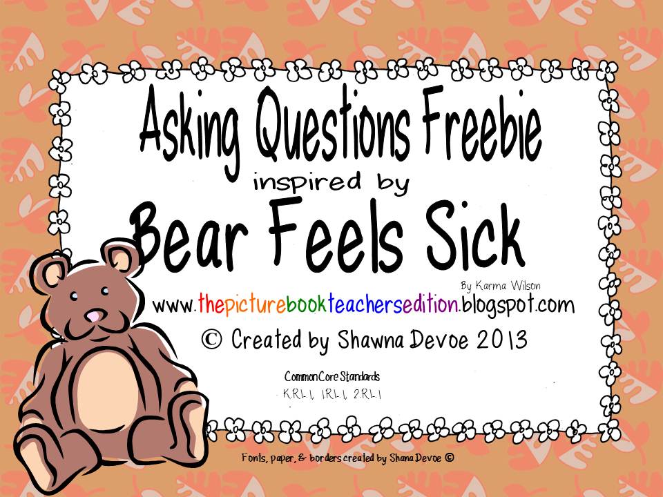 Bear Feels Sick by Karma Wilson - Teaching Ideas | The Picture Book ...
