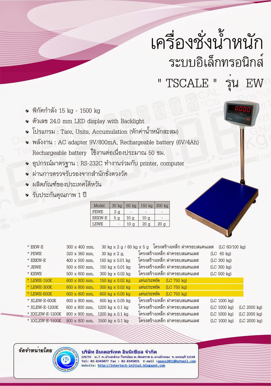 INTERTECH-INITIAL : TSCALE DIGITAL SCALE