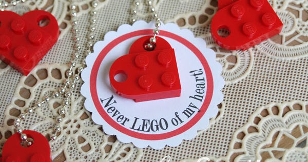 Cap Creations: Lego Heart Necklce Valentine with Printable