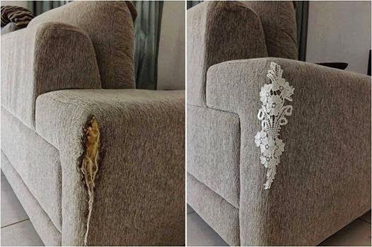 Atelie Cantinho Da Arte Seu SofÁ Rasgou IdÉia Para DisfarÇar E Ficar Bonito