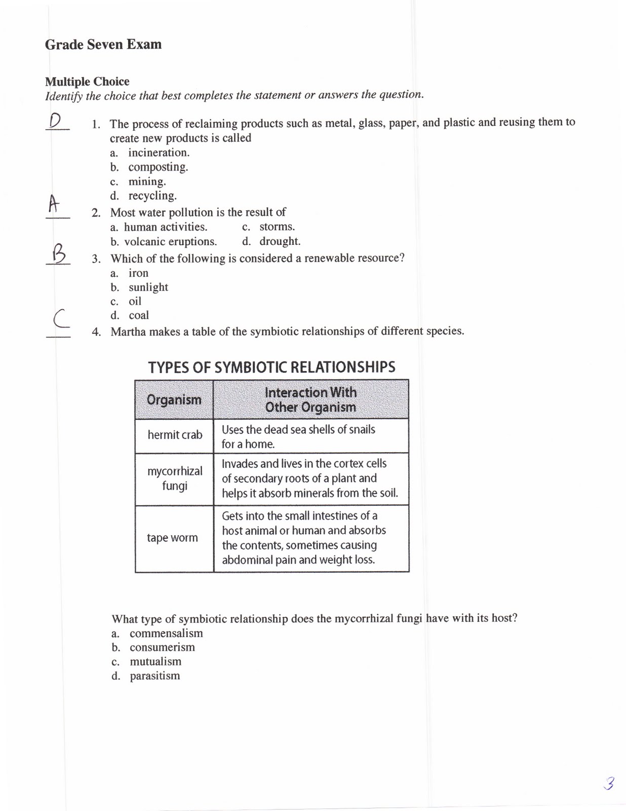Dr. Gayden's Seventh Grade Science Class
