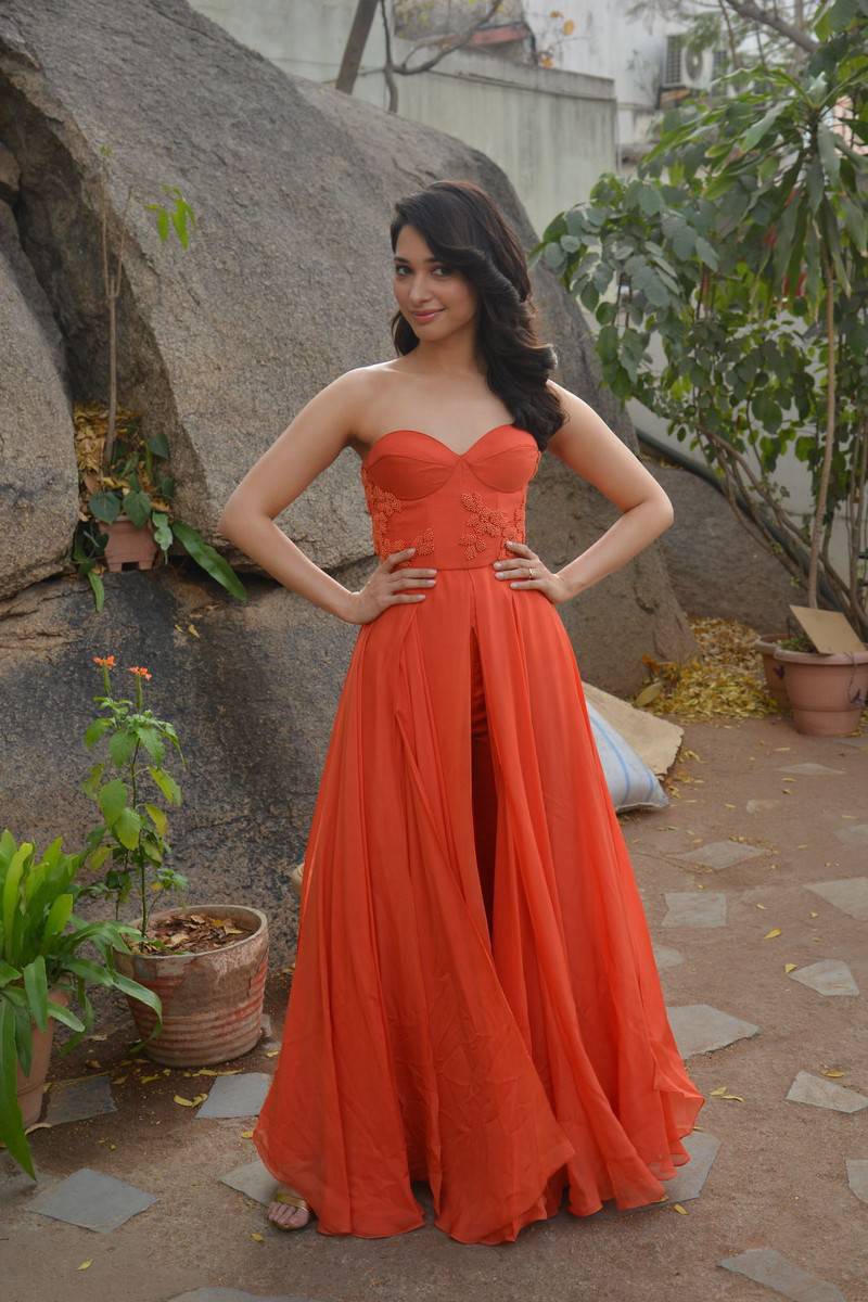 DESI ACTRESS PICTURES: Tamanna Latest Stills in Red Shoulderless Dress ...