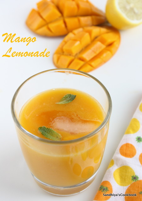 Sandhiya's Cookbook: Mango Lemonade | Mango with lemon Juice | Summer ...
