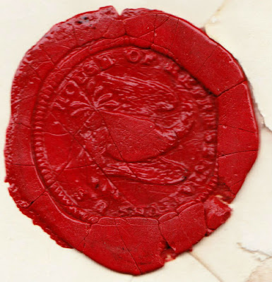 Papergreat: 1800s envelope featuring a surprising red wax stamp