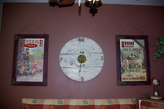 Reclaimed Rustics: WIRE SPOOL RUSTIC CLOCK